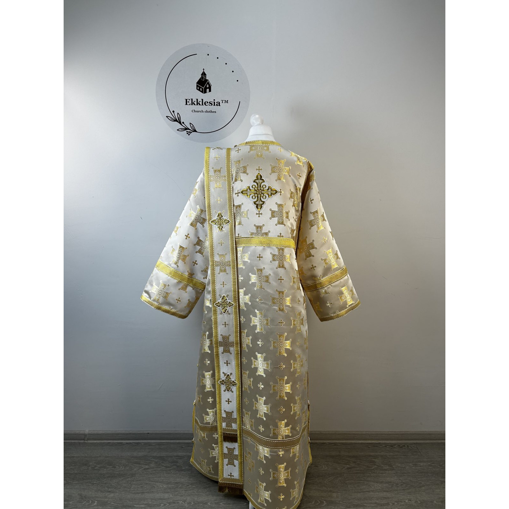 Orthodox vestment for deacon - Blue stichar with orar in Turkish silk