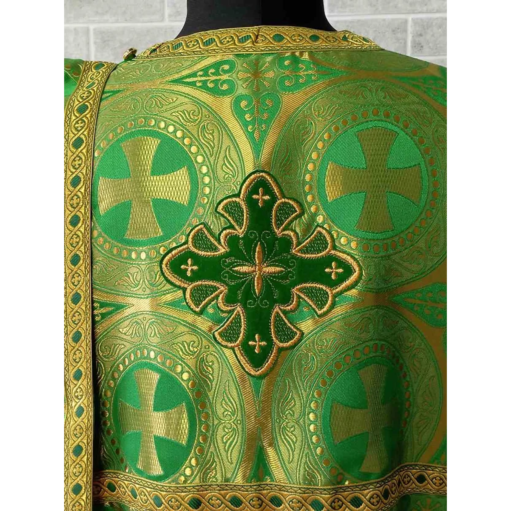 Brocade vestment for deacon - Stichar and orar in yellow-gold silk brocade