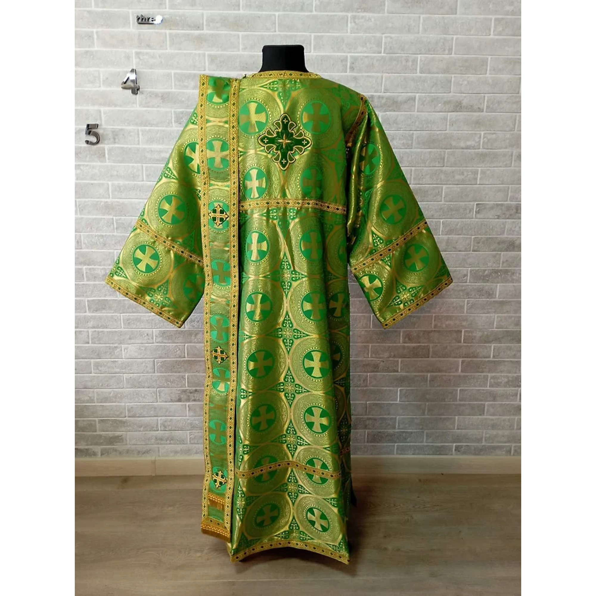 Brocade vestment for deacon - Stichar and orar in yellow-gold silk brocade