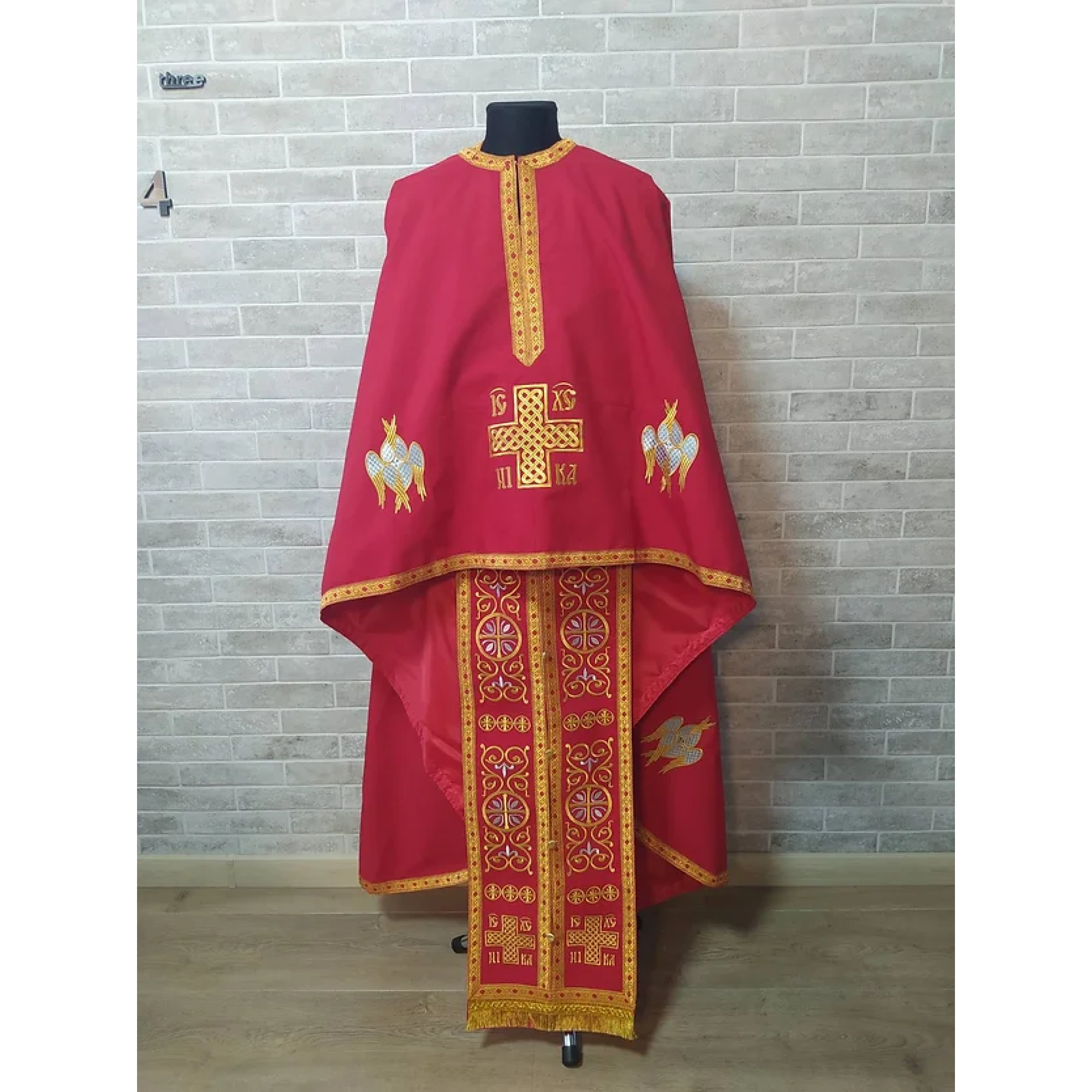 Greek style priest vestment in brocade - Liturgical vestment for priest